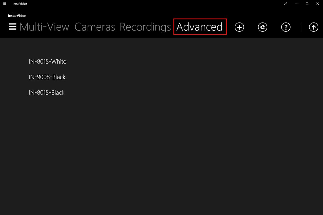Advanced Menu :: InstarVision for Windows Metro | INSTAR Wiki 2.0 | INSTAR Deutschland GmbH